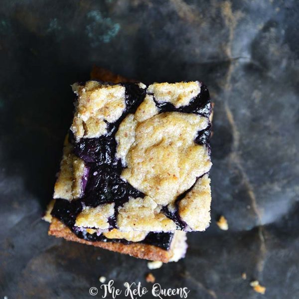 Low-Carb Keto Fathead Blueberry Cobbler Bars Recipe