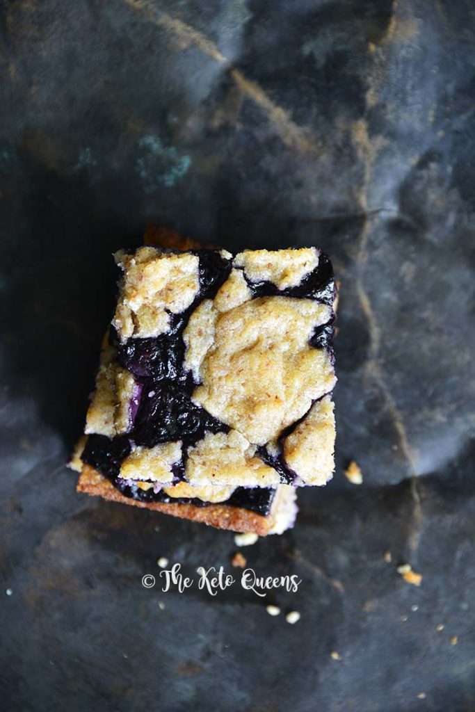 Low-Carb Keto Fathead Blueberry Cobbler Bars Recipe