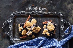Low-Carb Keto Fathead Blueberry Cobbler Bars Recipe