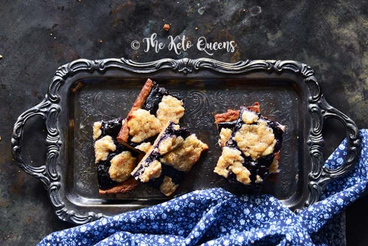 Low-Carb Keto Fathead Blueberry Cobbler Bars Recipe