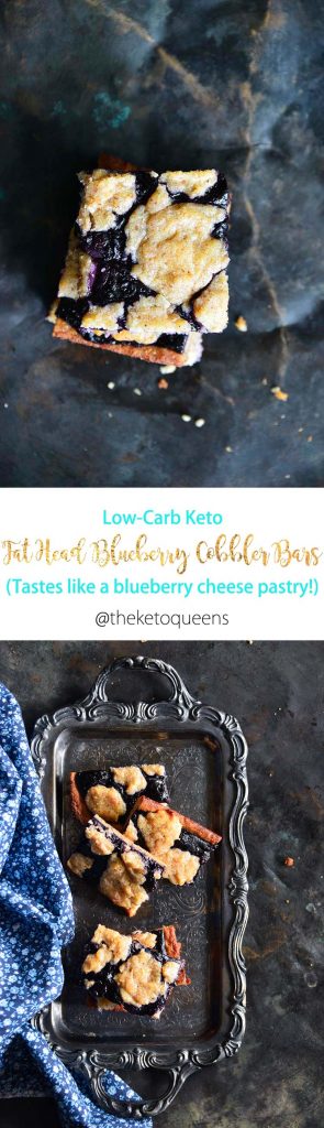 Low-Carb Keto Fathead Blueberry Cobbler Bars Recipe