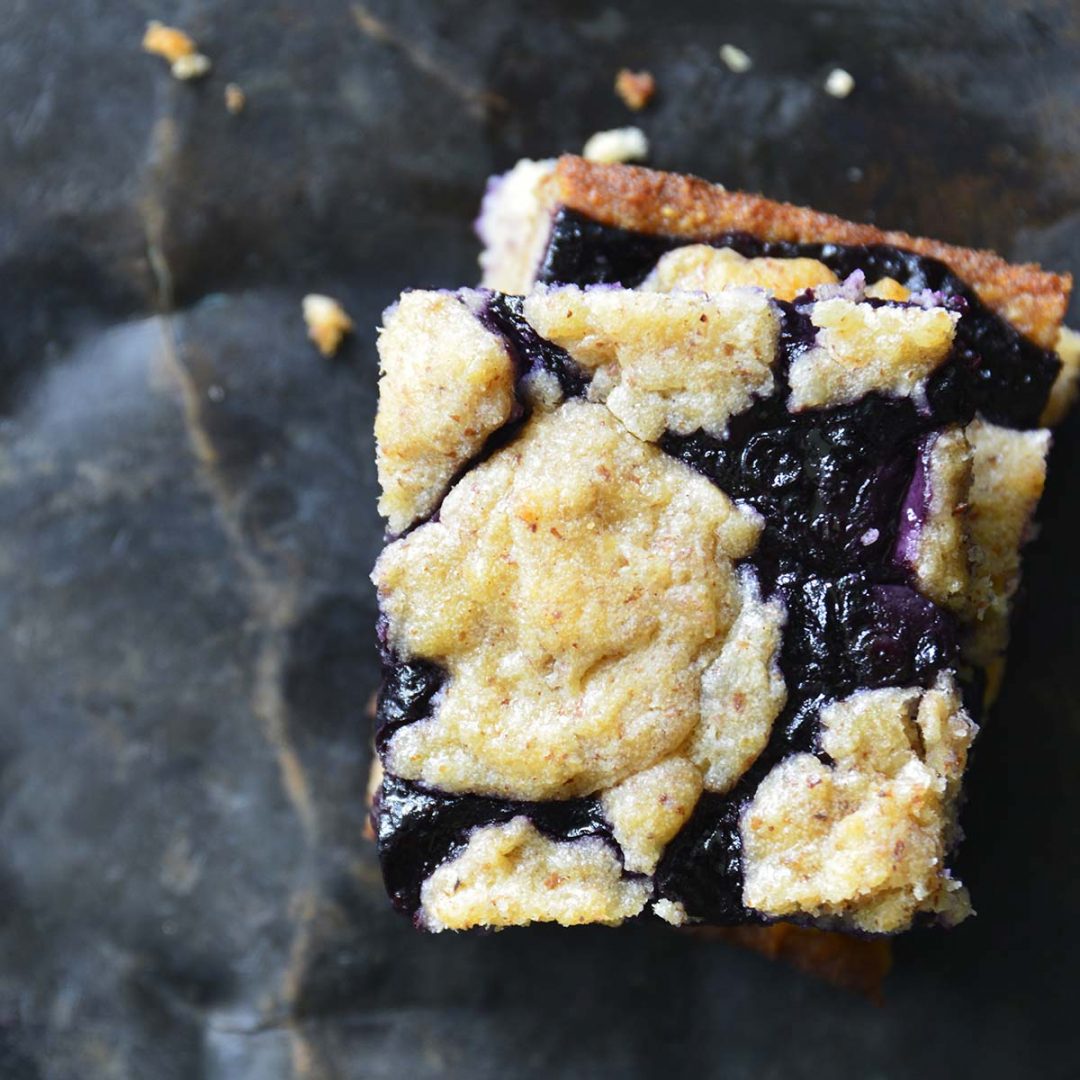Low-Carb Keto Fathead Blueberry Cobbler Bars Recipe
